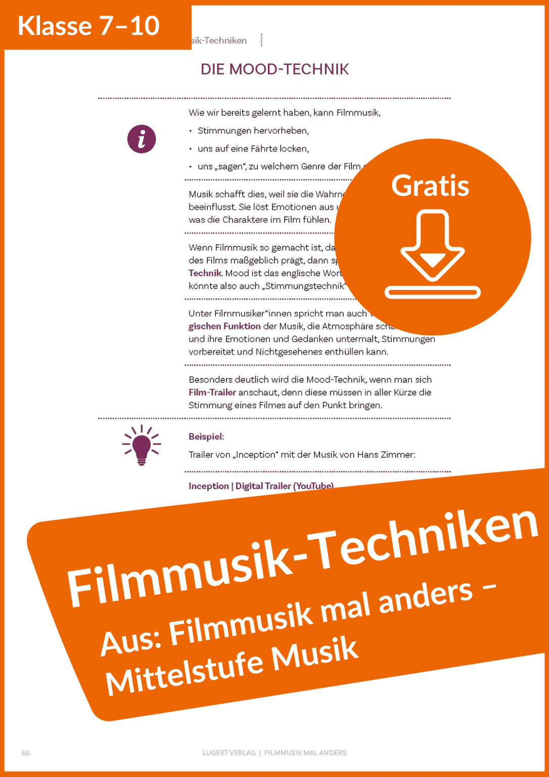 Filmmusik Unterrichtsmaterial - Lugert Verlag